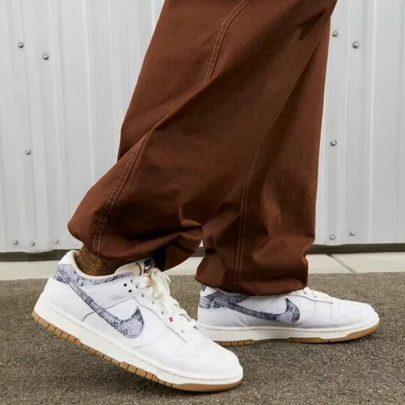Nike | Shoes | Nike Dunk Low Washed Denim White Blue Retro Sneakers ...